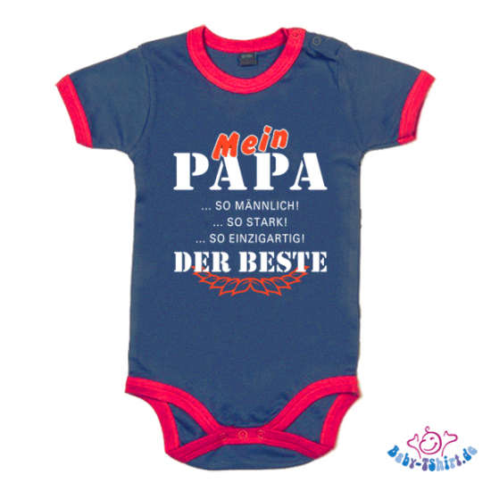 Babybody bedruckt mit dem coolen Motiv -Mein Papa ist der Beste Babybody bedruckt mit dem coolen Motiv -Mein Papa ist der Beste